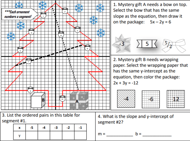 Algebra Christmas Worksheet – Time Flies Edu