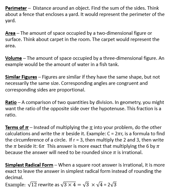 Geometry & Trigonometry Formulas and Definitions for SAT Success – Time ...